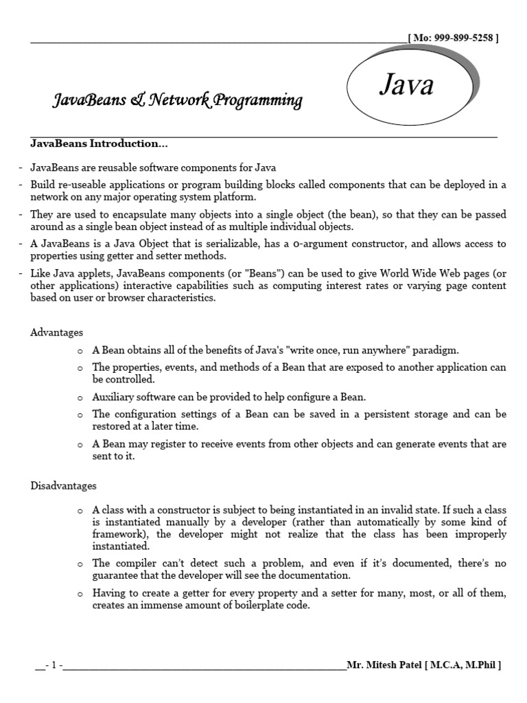Javabeans and Network Programing | PDF | Internet Protocol Suite ... Javabeans and Network Programing | PDF | Internet Protocol Suite ...