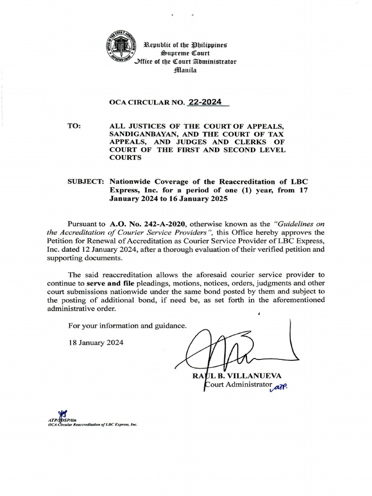 OCA Circular No. 22-2024 | PDF