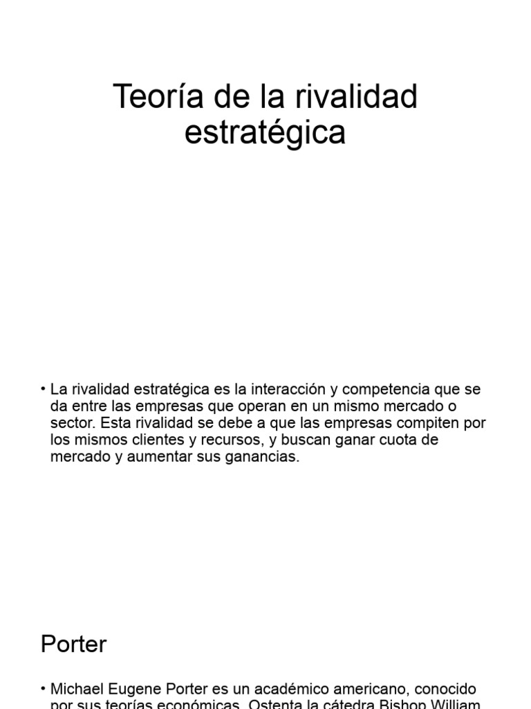 Teoría de La Rivalidad Estratégica | PDF