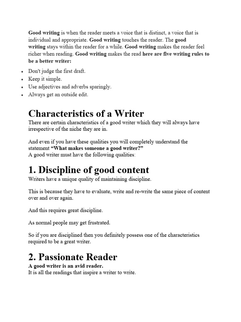 Good Writing Qualities | PDF | Idea | Essays