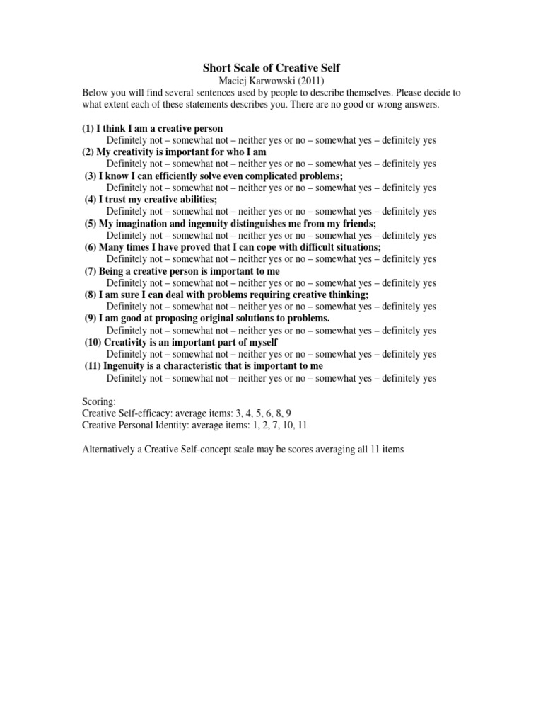 Short_Scale_of_Creative_Self_Efficacy_and_Identity_Karwowski | PDF