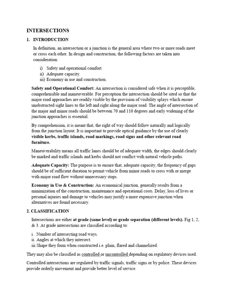 INTERSECTIONS | PDF | Traffic | Intersection (Road)