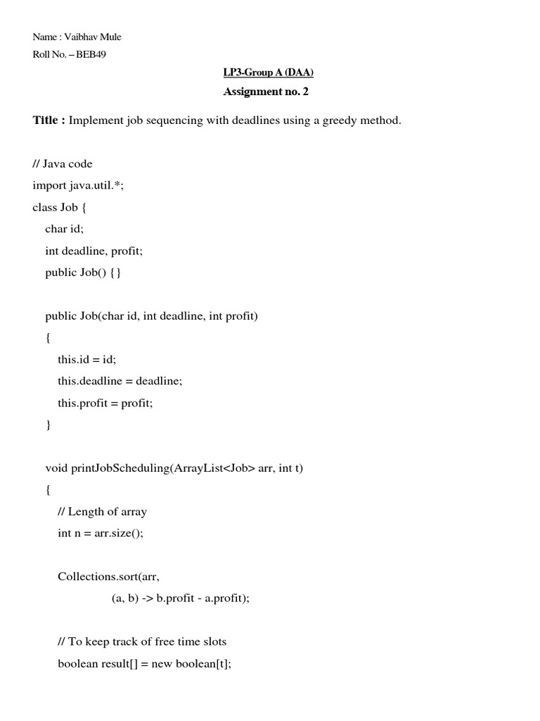 DAA Practical 2 | PDF