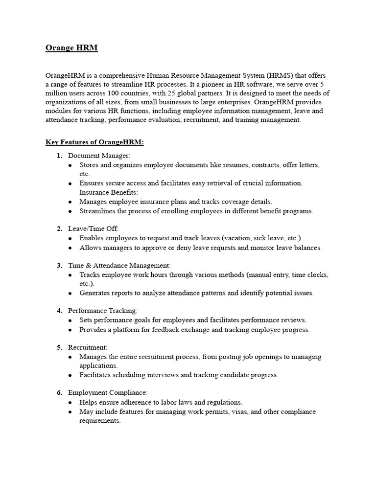 Orange Hrm Pdf Human Resource Management Information Technology