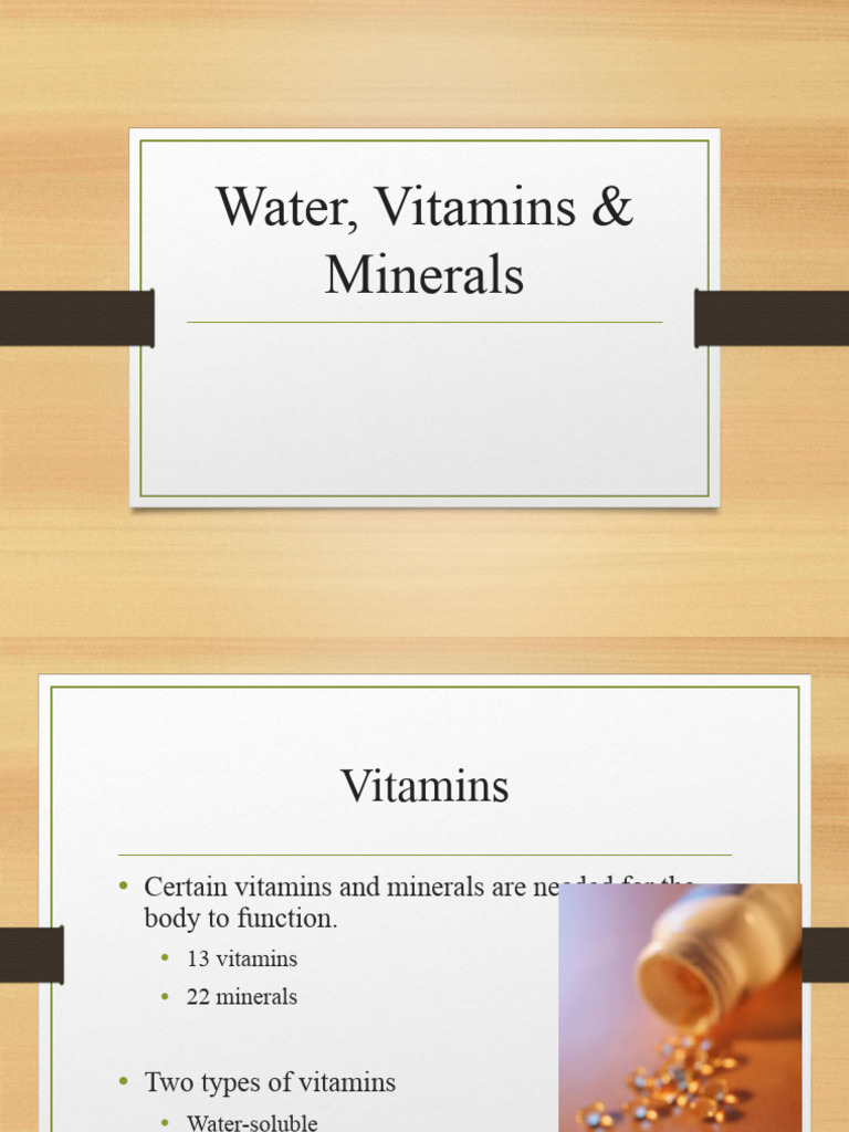 Lesson 8 Vitamins Minerals and Water | Download Free PDF | Vitamin A ...
