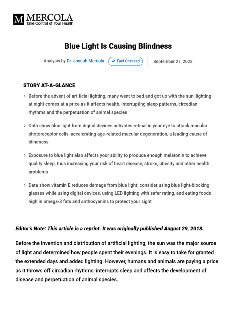 Blue Light's Impact on Eye Health | PDF | Retina | Eye