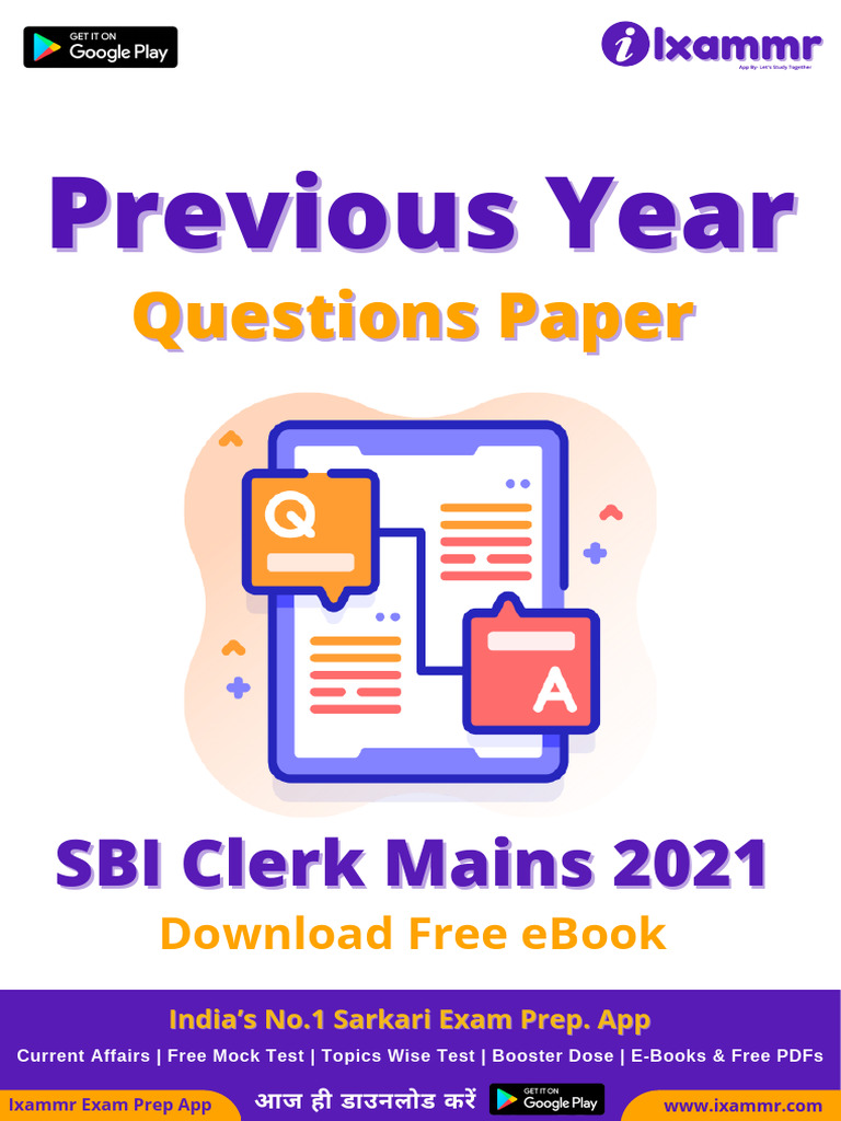SBI Clerk Mains Memory Based Question Paper 2021 | PDF | Finance & Money Management