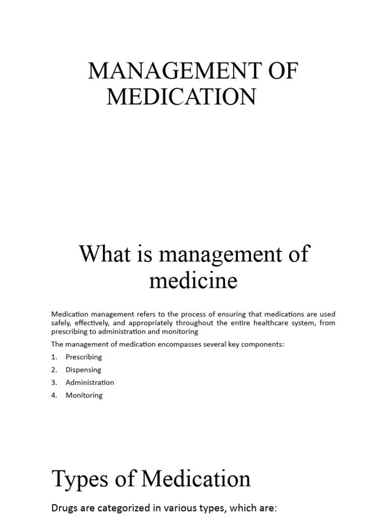 Medication Management Overview | PDF