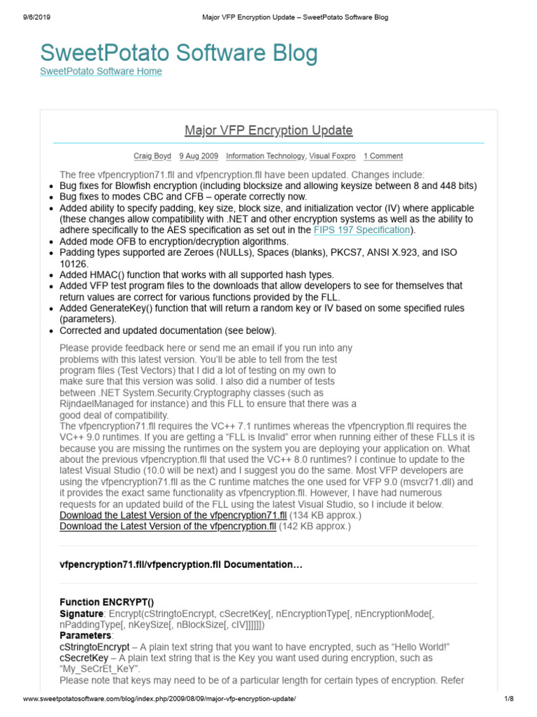 VFP Encryption FLL Update Details | PDF | Security Engineering ...