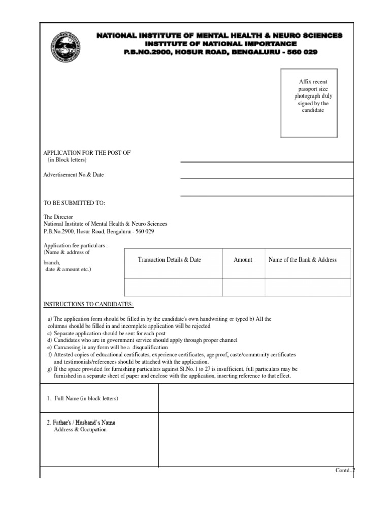 Application Form 1 | PDF