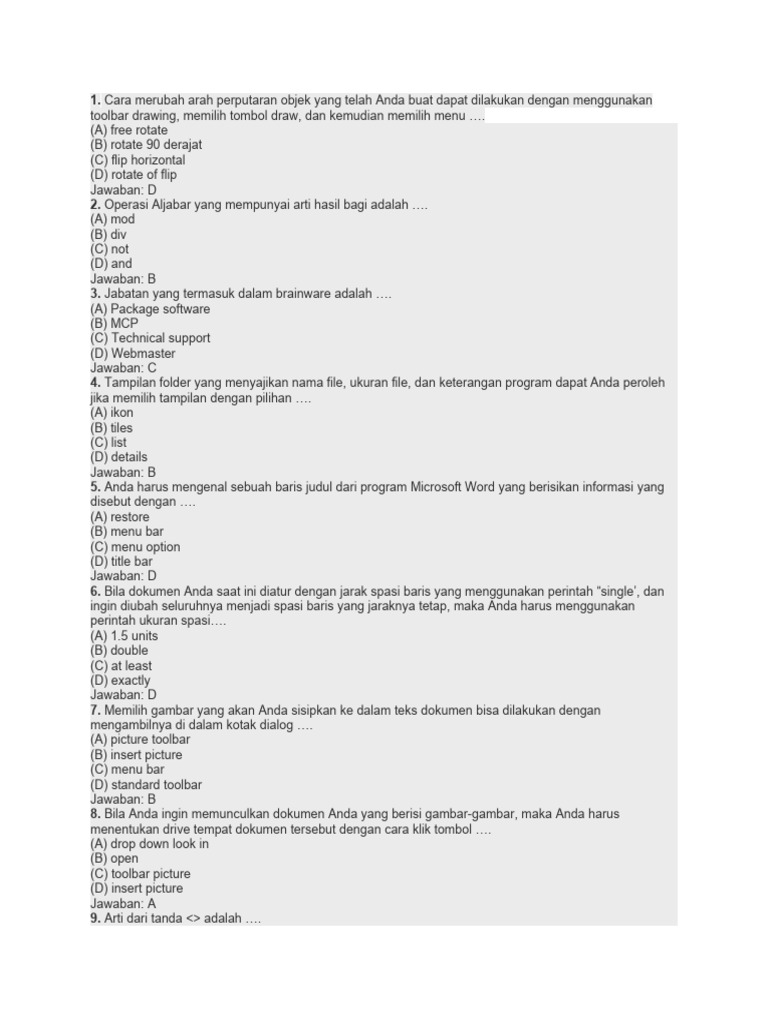 Soal P3K Pranata Komputer | PDF | Komputer