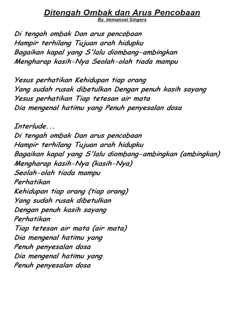 Ditengah Ombak | PDF | Seni | Puisi