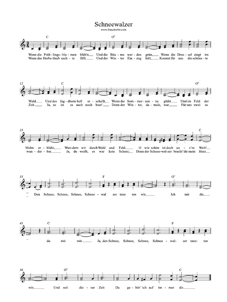 Schneewalzer Akkordeonnoten Partitur C | PDF