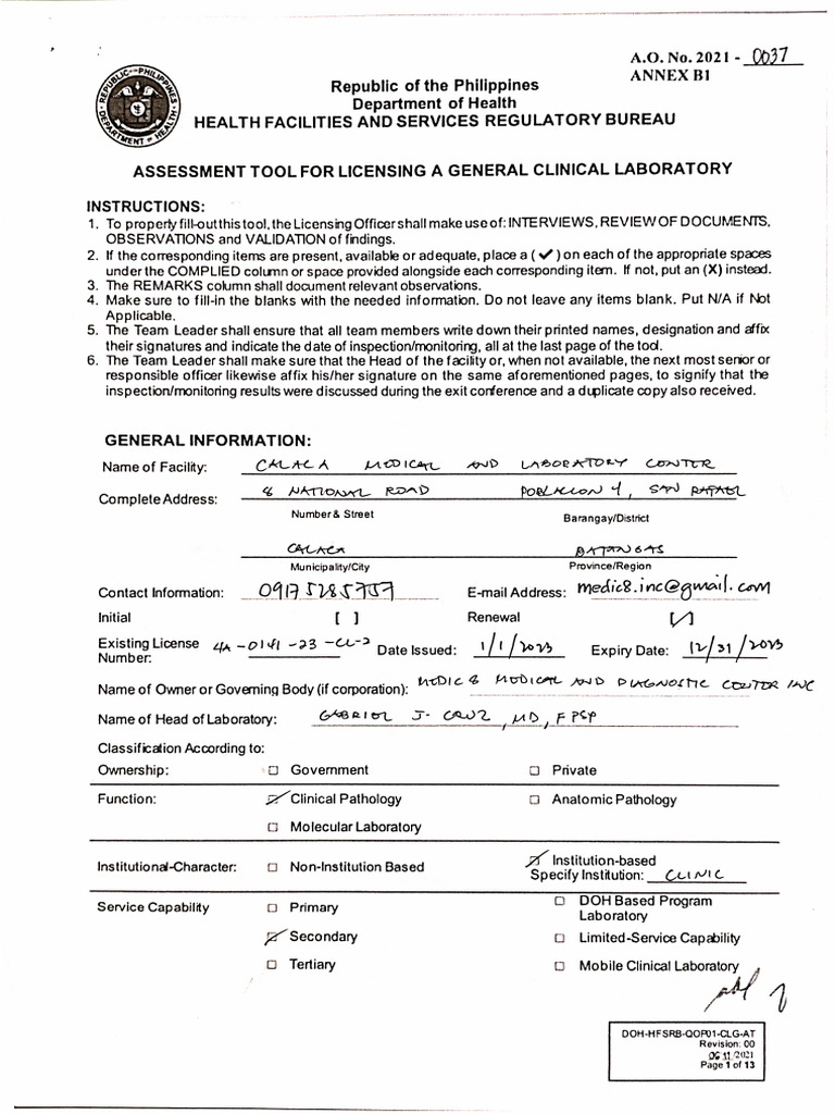 Lab Assessment Tool 2024 | PDF