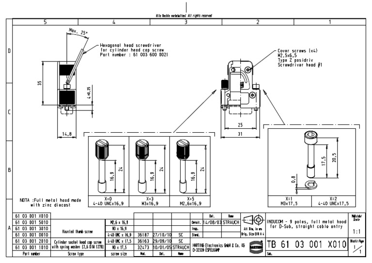 Duagon.recommend.mvb.Plug.vollmetallhaube 9-p. Mit Imbus-Schr.M 3.底座外壳 ...