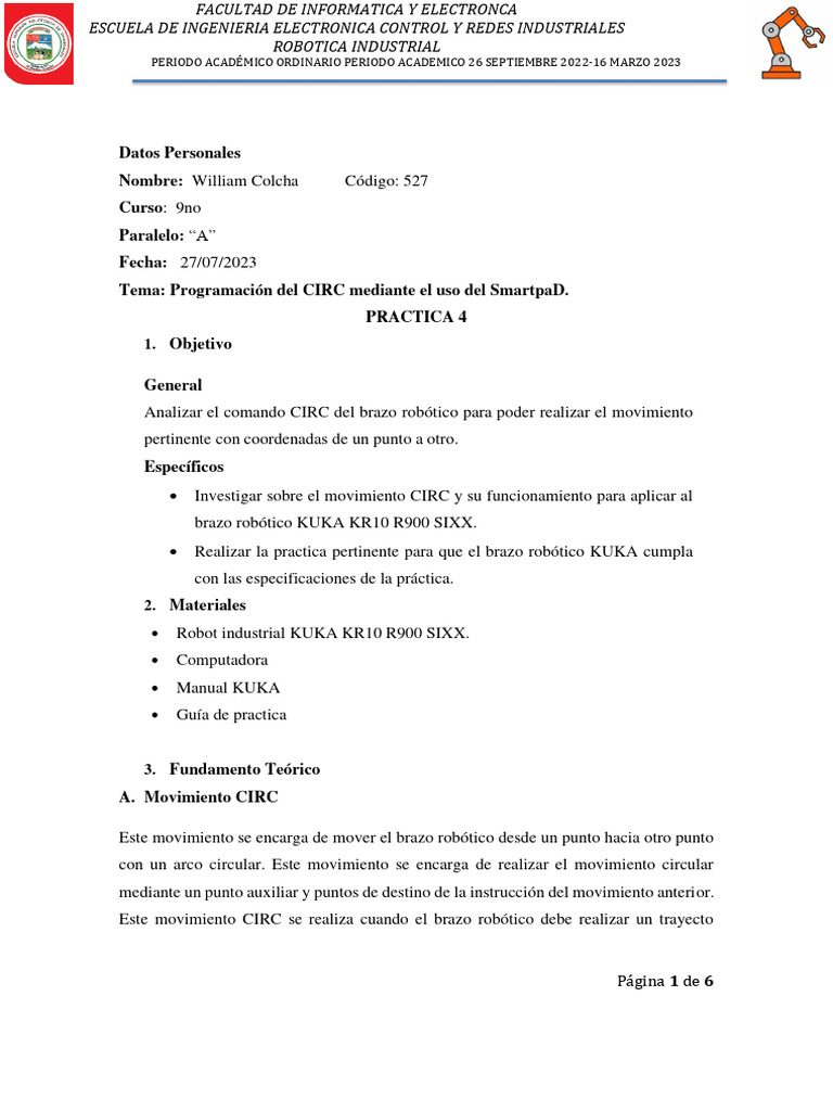Practica4 527 | PDF | Informática | Robot