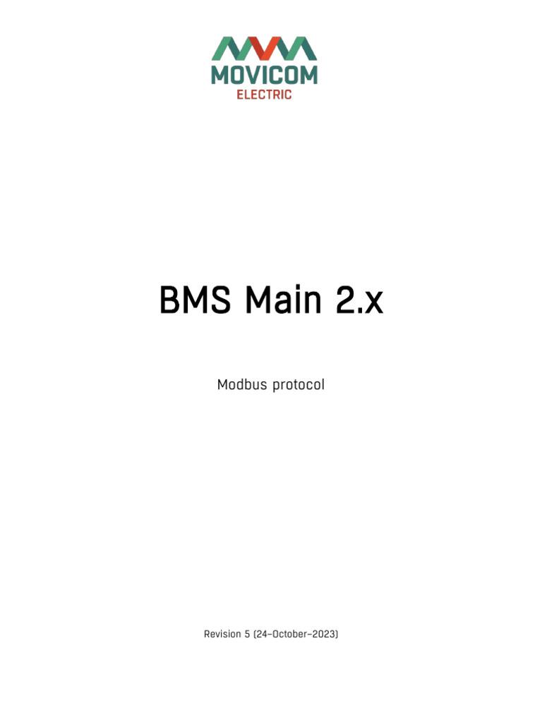 BMS Main 2.x - Modbus RTU-TCP Protocol (ENG) | PDF | Integer (Computer ... BMS Main 2.x - Modbus RTU-TCP Protocol (ENG) | PDF | Integer (Computer ...