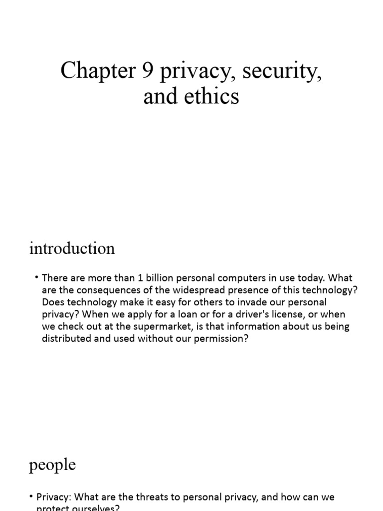 Chapter 9 Privacy, Security, and Ethics | PDF | Malware | Computer Virus