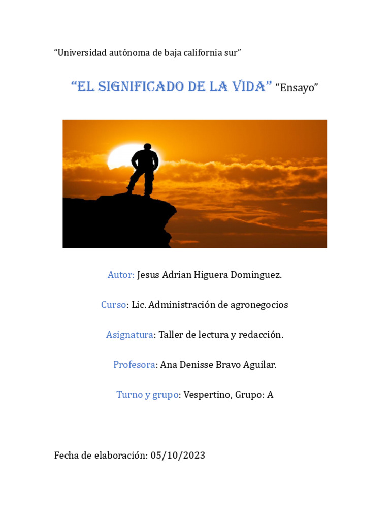 Significado de la vida y reflexiones | PDF | Significado de la vida ...