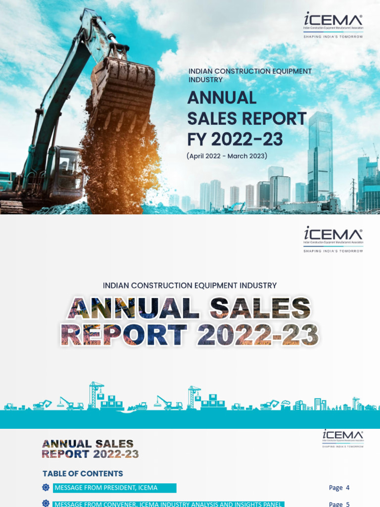 ICEMA Annual Data Report FY'22-23 | PDF | Crane (Machine) | Loader ...