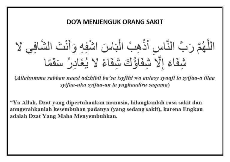 Doa Menjenguk Orang Sakit | PDF
