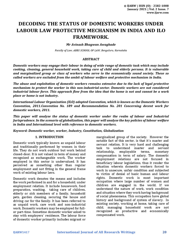 Decoding The Status of Domestic Workers | PDF