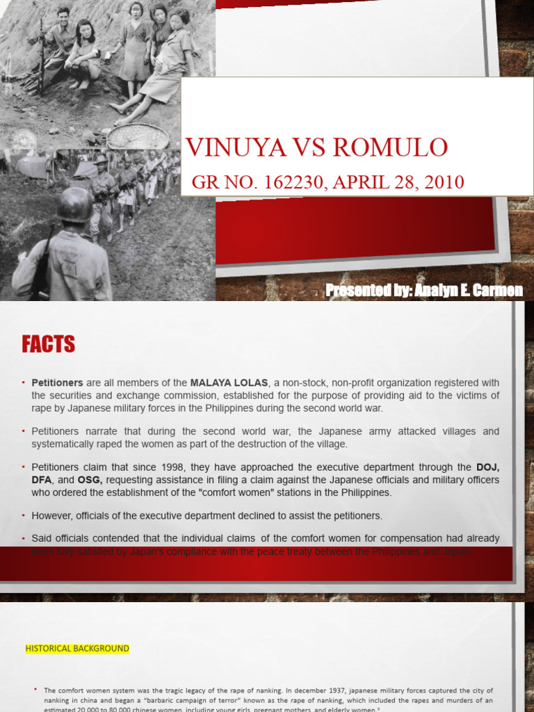 17. Vinuya vs Romulo | PDF | International Law | Justice