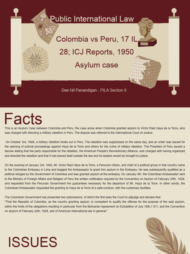 24. Colombia vs Peru, 17 ILR 28_ ICJ Reports, 1950 Asylum Case Report | PDF | Jurisdiction ...