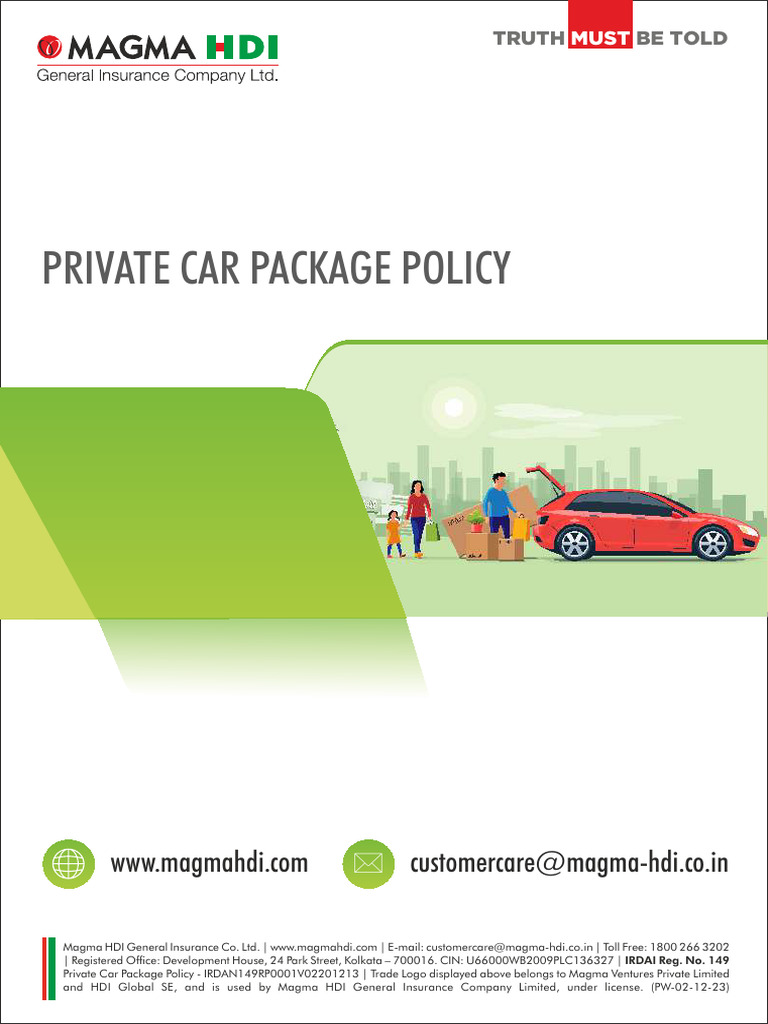 Policy Wordings - Private Car Package | PDF | Indemnity | Insurance