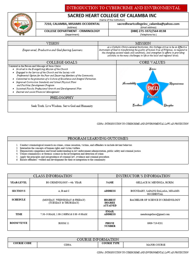 Cybercrime and Environmental Laws Syllabus | PDF | Cybercrime ...