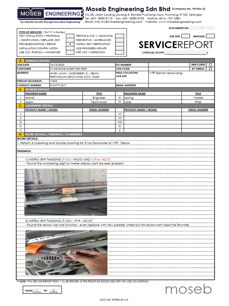 Report Ktadvance (Denso Service Verbal) | PDF