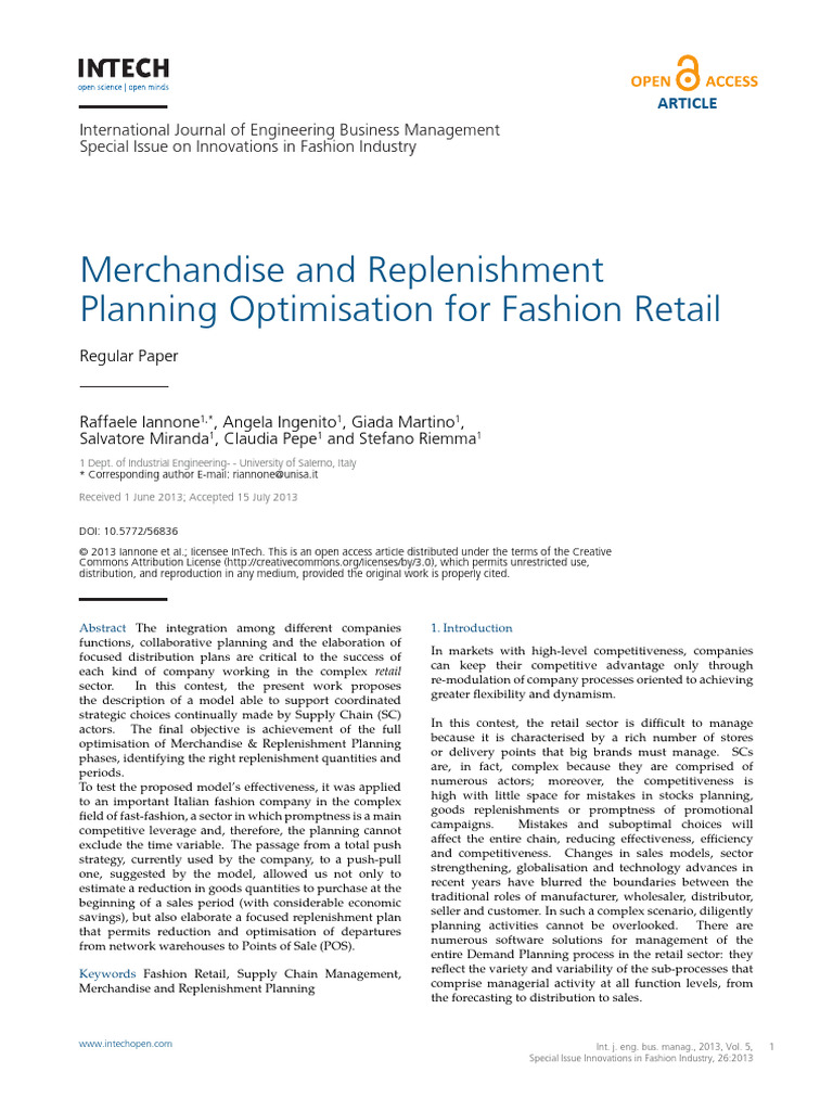 Merchandise Management | PDF | Forecasting | Retail