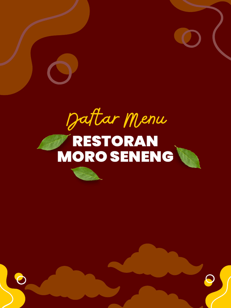 Menu Restoran Moro Seneng | PDF | Cooking, Food & Wine