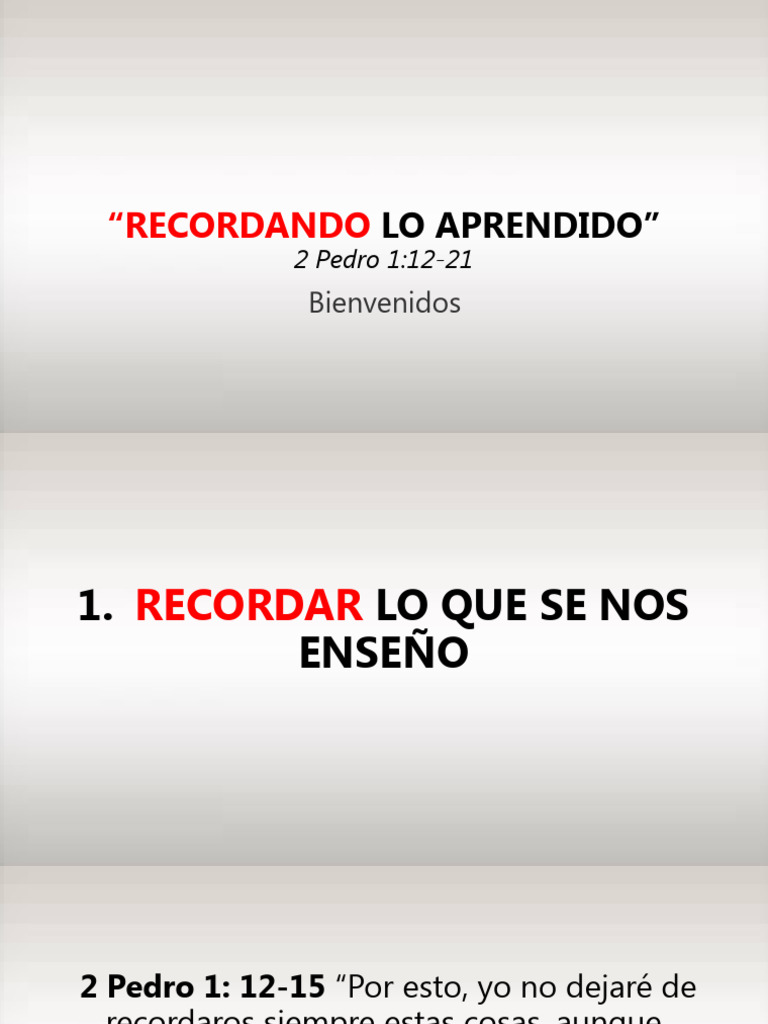 Recordando Lo Aprendido | PDF