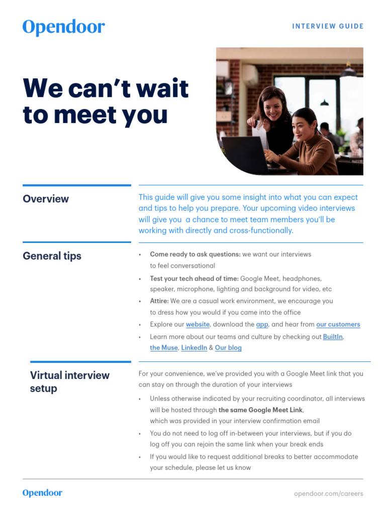 Opendoor Interview Guide 2023 | PDF | Human Communication