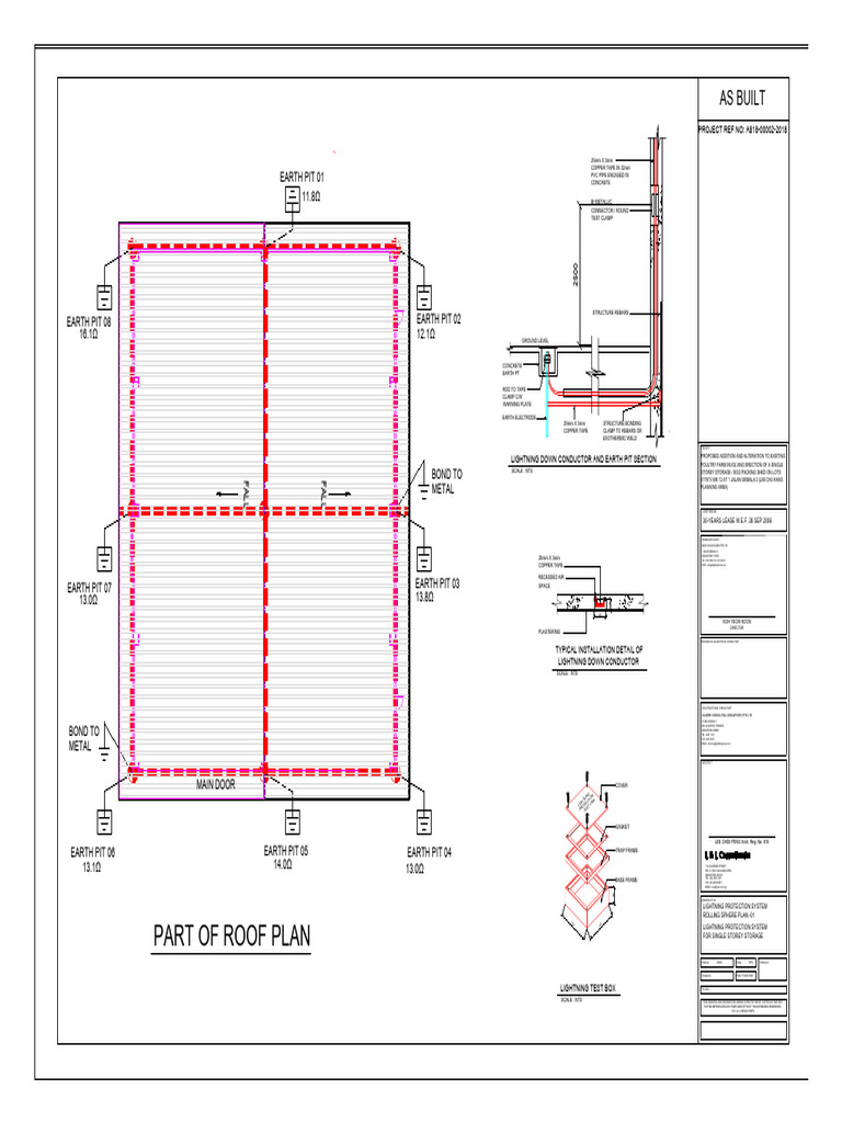 Lightning Protection System Rolling Sphere Plan 1 - As Built | PDF ...