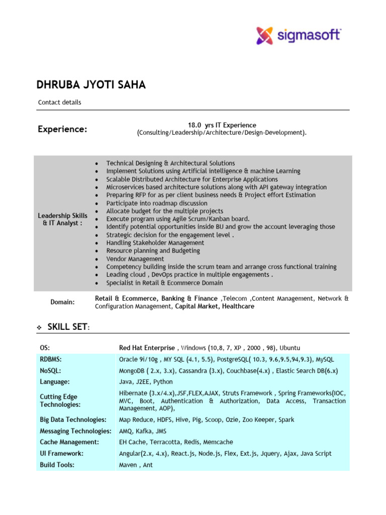 Dhruba Jyoti Saha - Java Architect | PDF | Cloud Computing | Eclipse (Software)