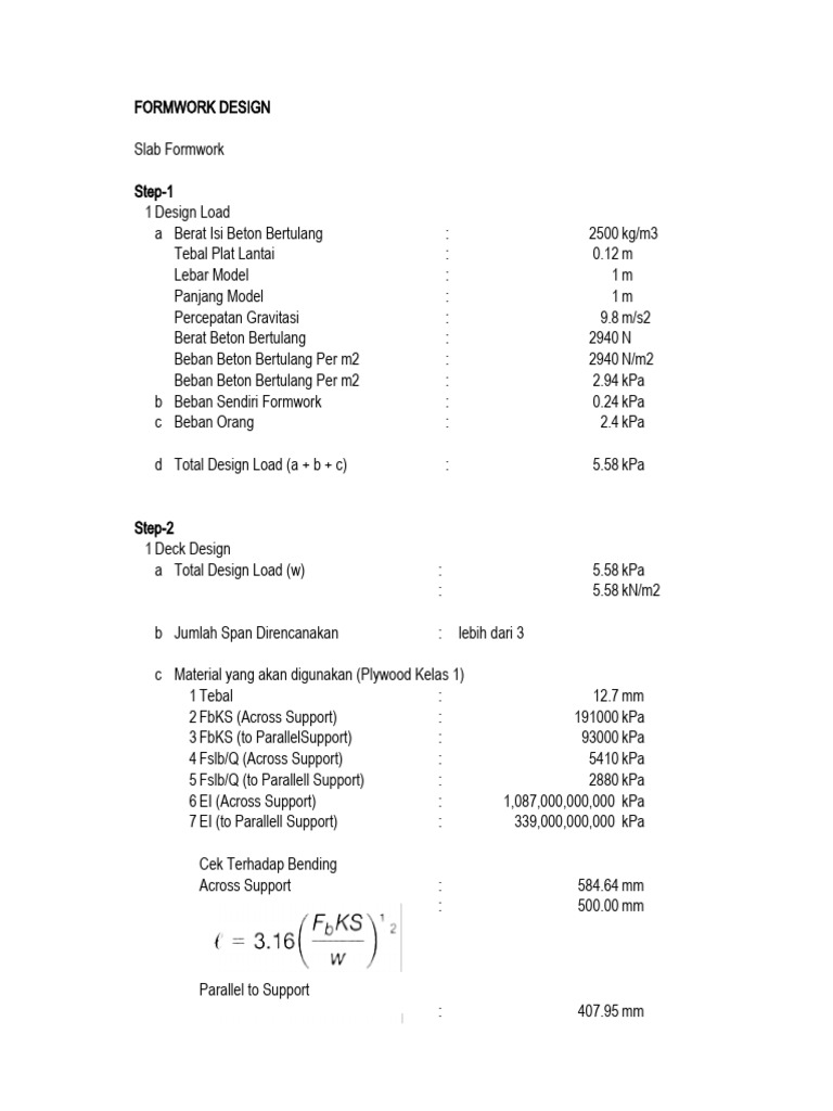 Formwork Design | PDF | Science | Civil Engineering