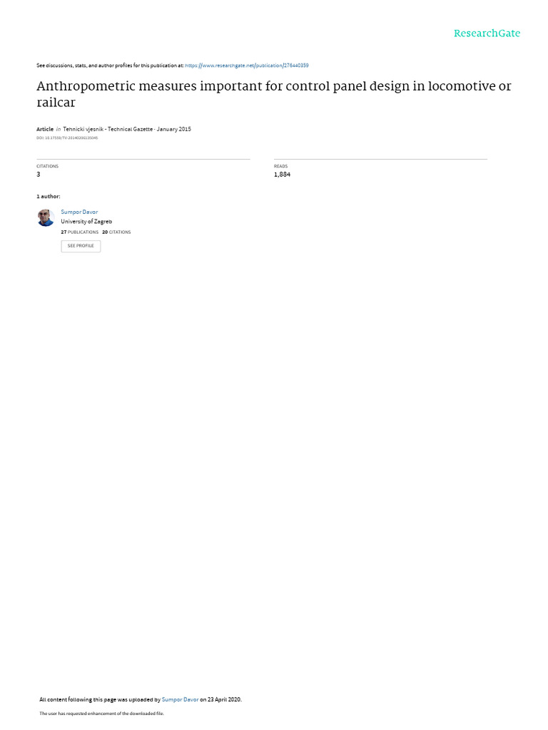 Anthropometric Measures Important For Control Pane | PDF | Body Mass ...