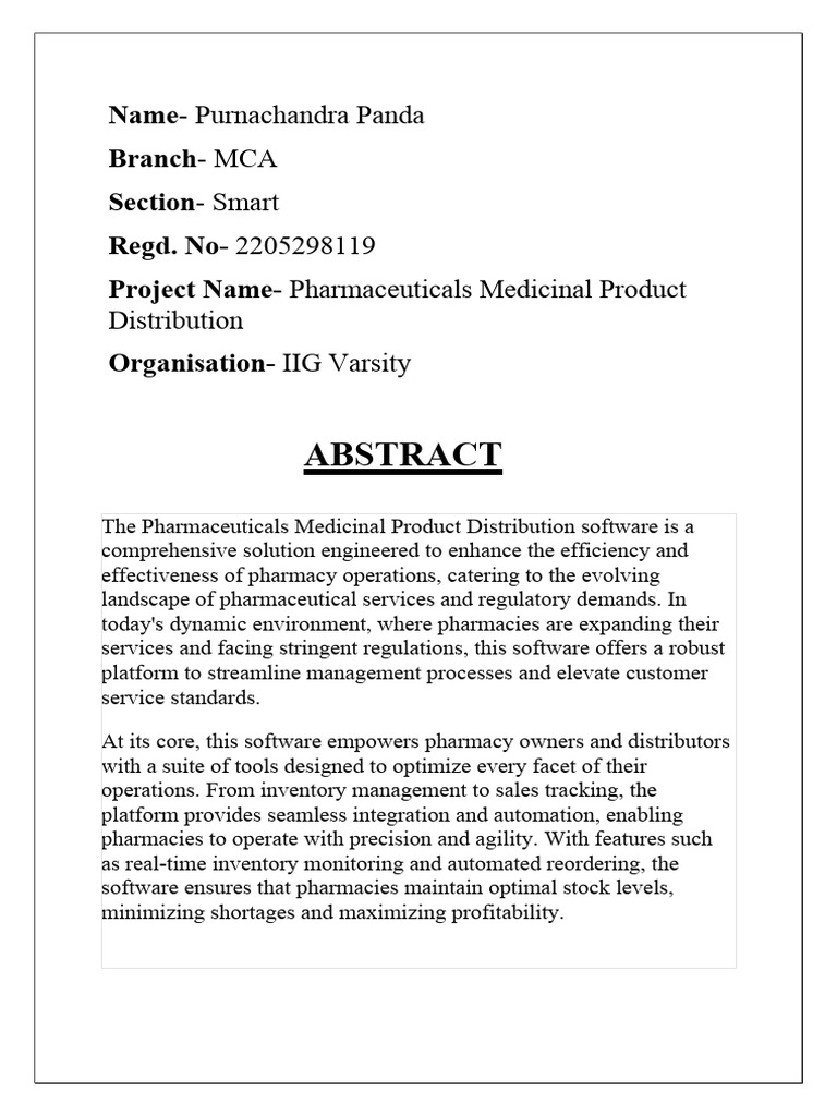 abstract pharmacy | PDF | Point Of Sale | Computing