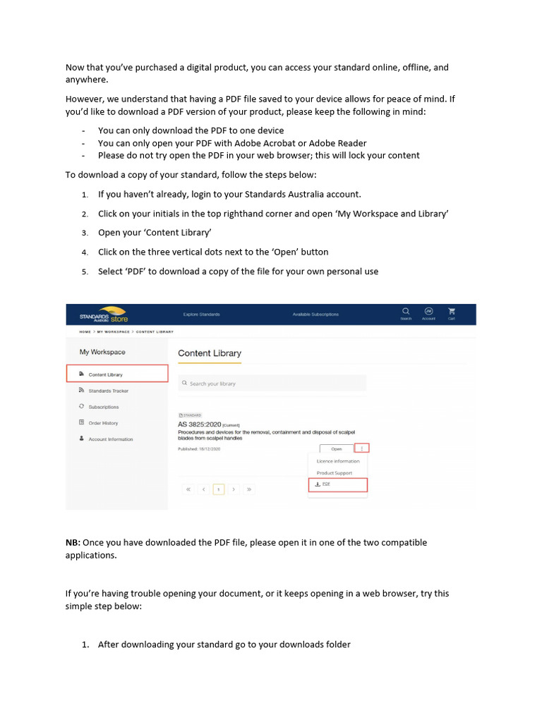 AS - Australian Standards - Download When Purchased Instructions | PDF