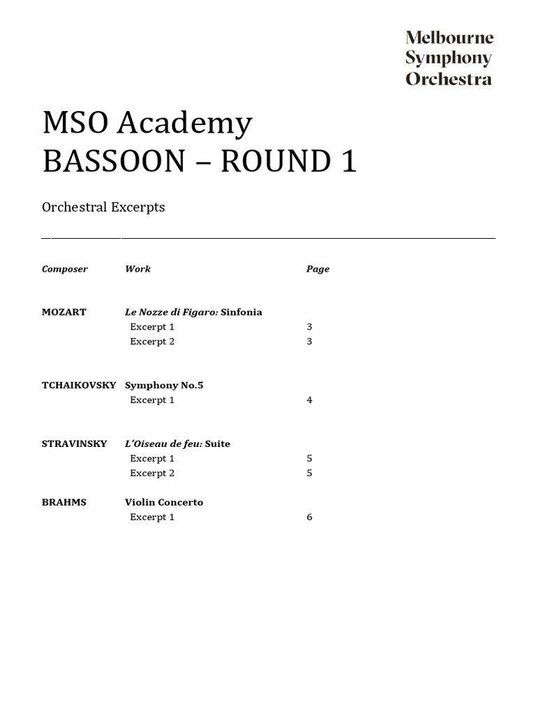 MSO Academy 04 Bassoon - Round 1 | PDF