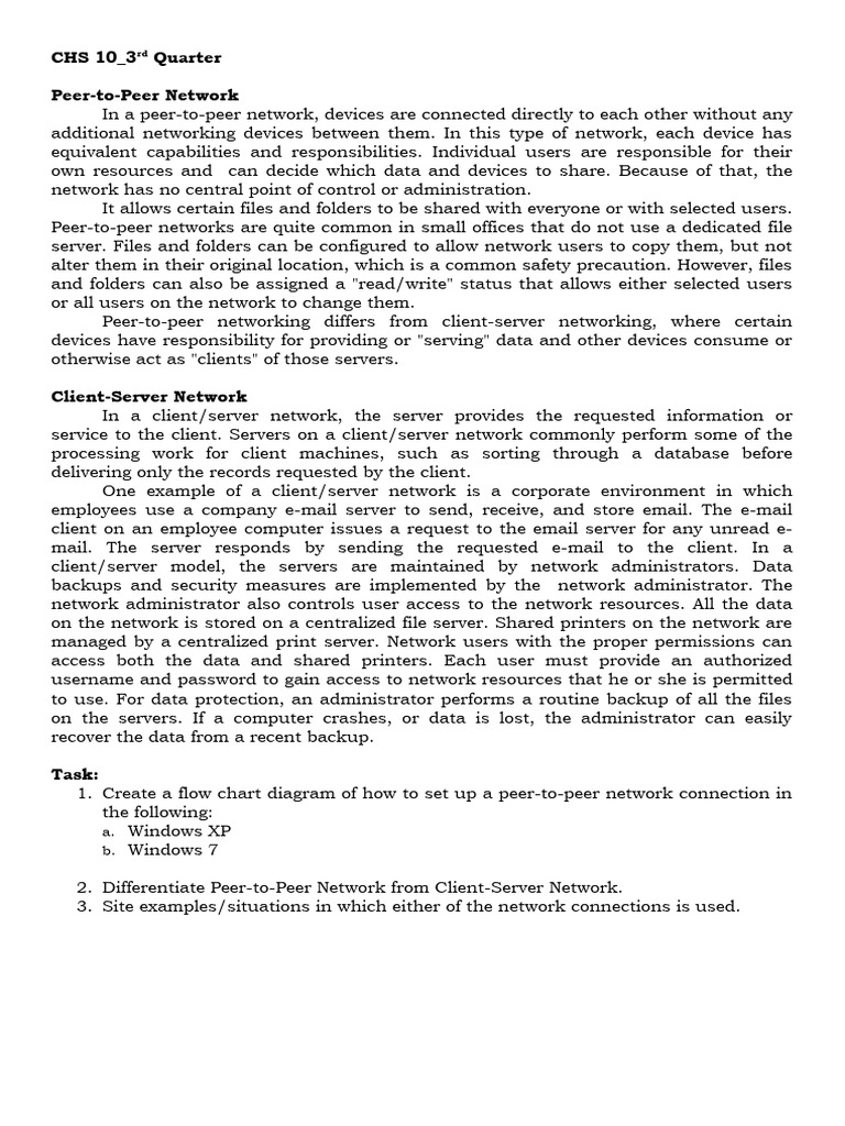 CHS-10 Network | PDF | Computer Network | Client–Server Model