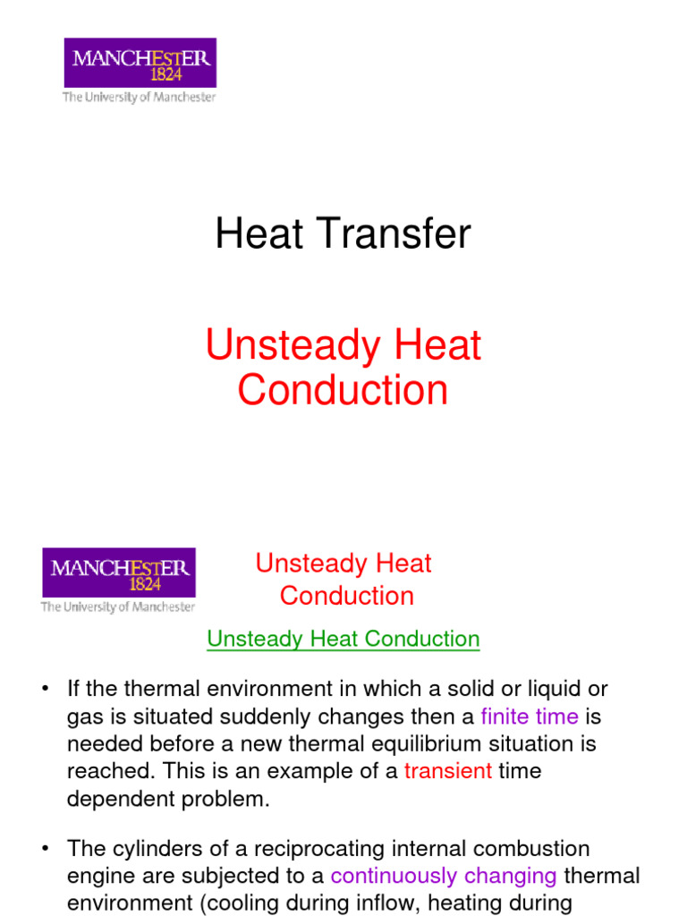 Set 5 Heat Transfer Unsteady Heat Conduction1 | PDF | Thermal ...