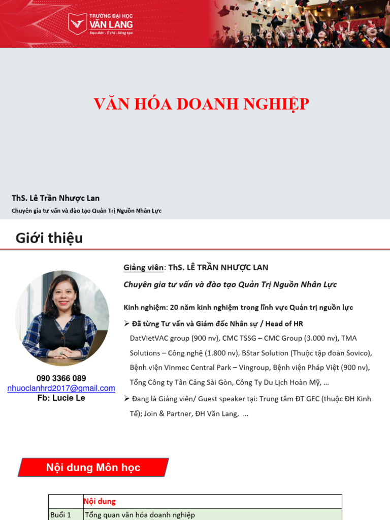 VLU - 20231006 - Văn Hóa Doanh Nghiệp - Ví Dụ Về Mô Hình VHDN | PDF