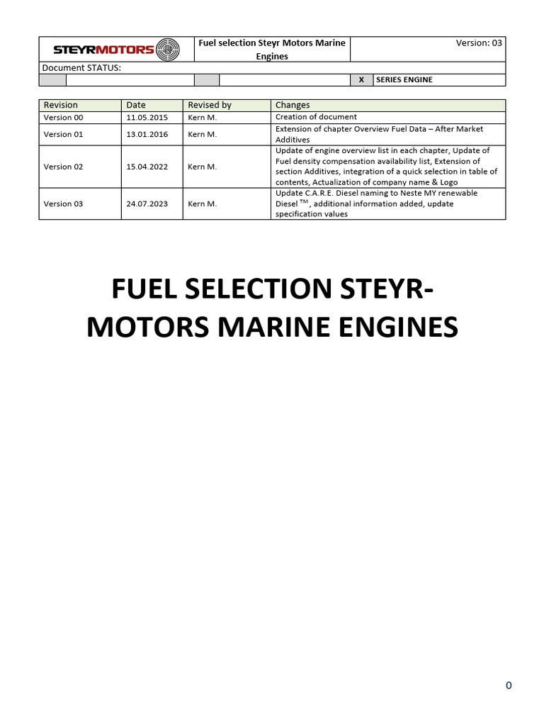 Steyr Fue Selection_Chart_V03 | PDF | Motor Oil | Diesel Fuel