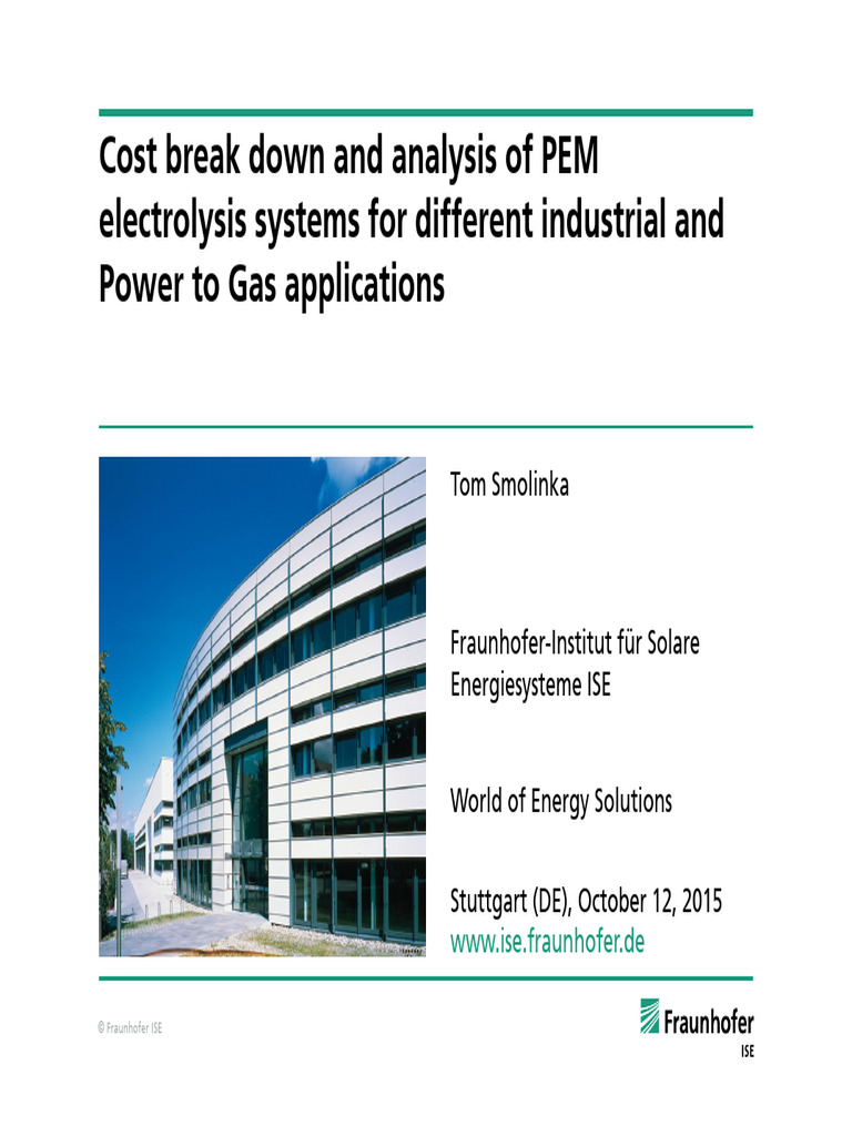Cost-break-Down Analysis For Electrolyser Unit Rectifer Cost 16% | PDF ...