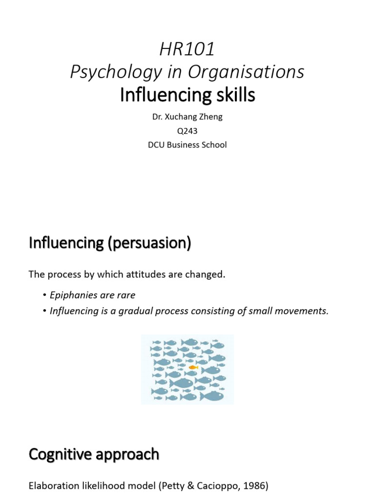 HR101 - Influencing | PDF | Persuasion | Social Psychology