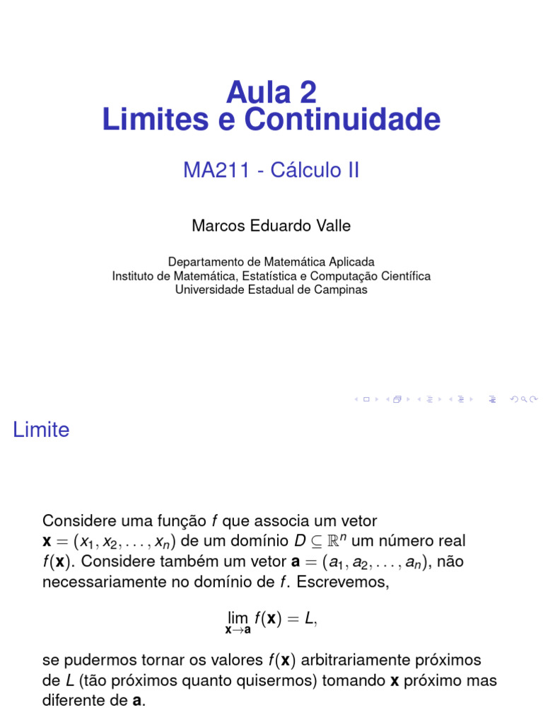 Aula2 | PDF | Limite (Matemática) | Matemática