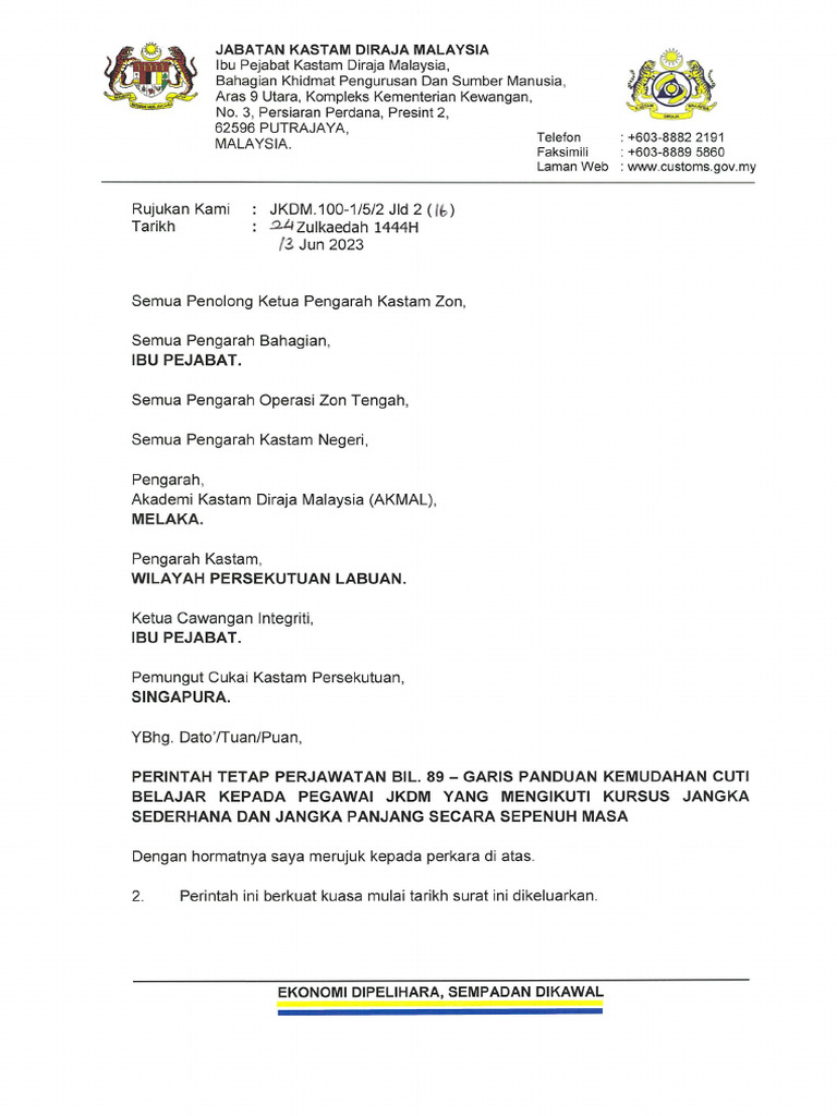 13062023 HEBAHAN Edaran PTP Bil. 89-Garis Panduan Cuti Belajar kepada ...